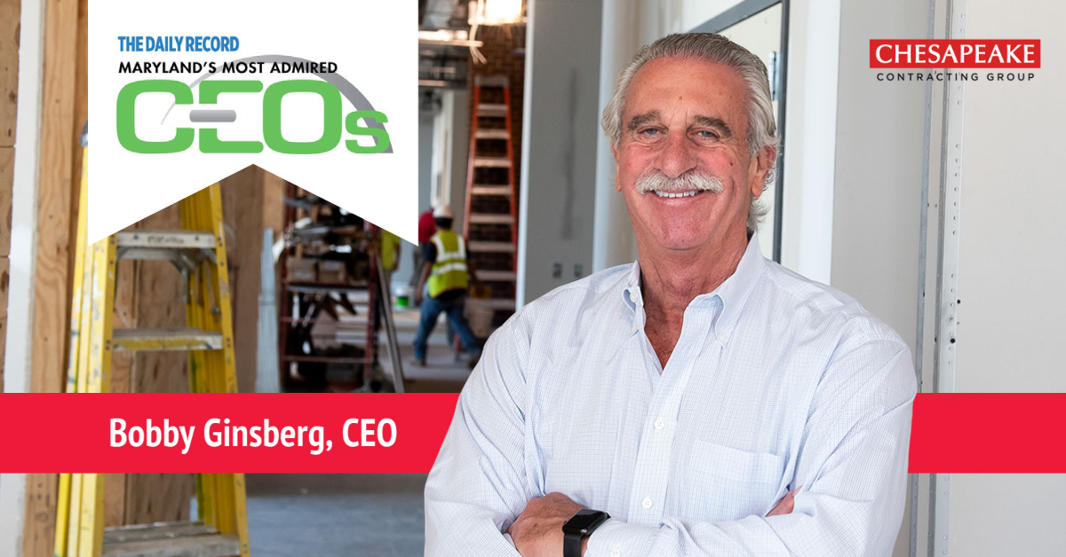 CCG's Bobby Ginsberg Wins CEO Award - Chesapeake Contracting Group